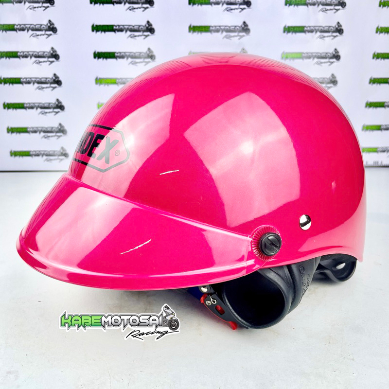 🏁 INDEX LADY HELMET WITH VISOR 🏁 ORIGINAL THAILAND STYLE HALF TOPI ...