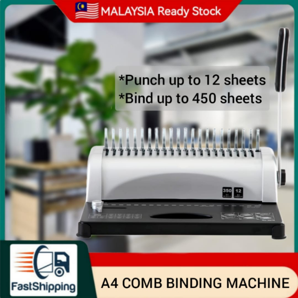 Binding Machine | A4 Plastic Comb Binding Machine *Sharp Cutter Blade ...