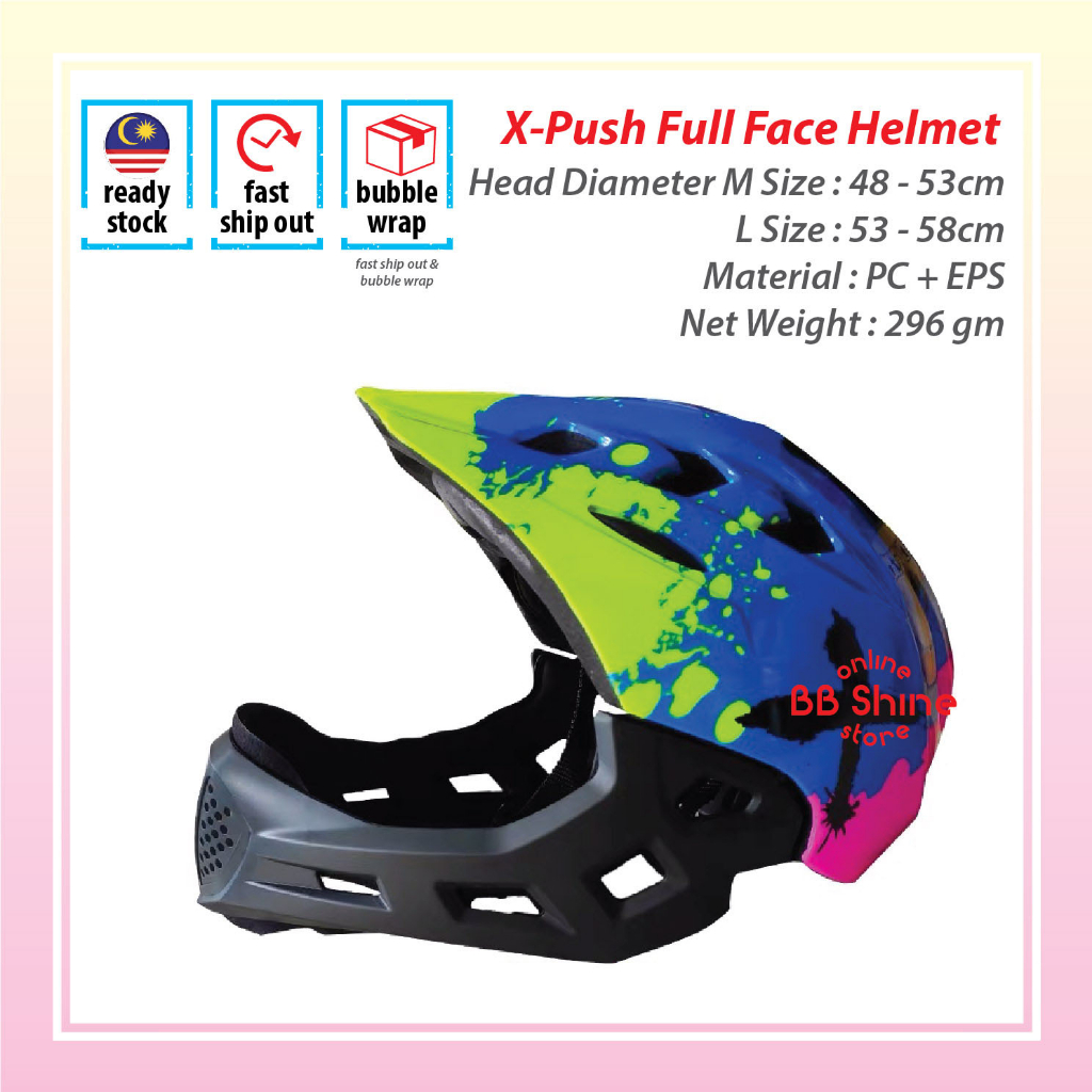 X-Push Full Face Kids Helmet | Shopee Malaysia
