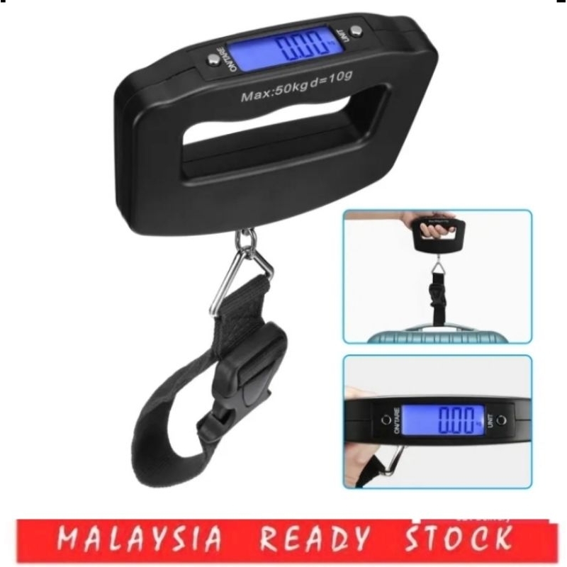 Portable Digital Hanging Luggage Scale Electronic Scale 50Kg Penimbang ...