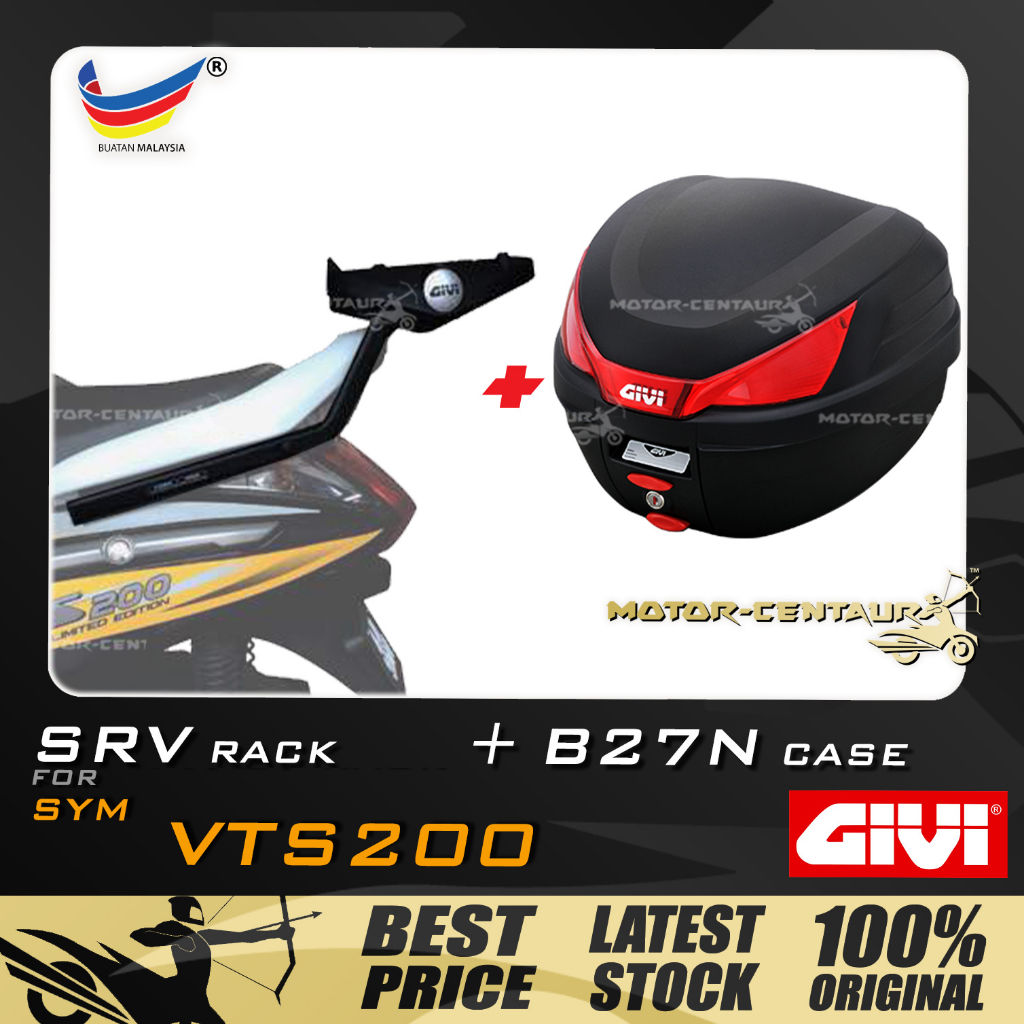 SET KOMBO KOTAK/BOX GIVI B27/B270/B32/B33/B34/B360/B42/B45/E250/E30/E43 TOP CASE + GIVI SYM ...