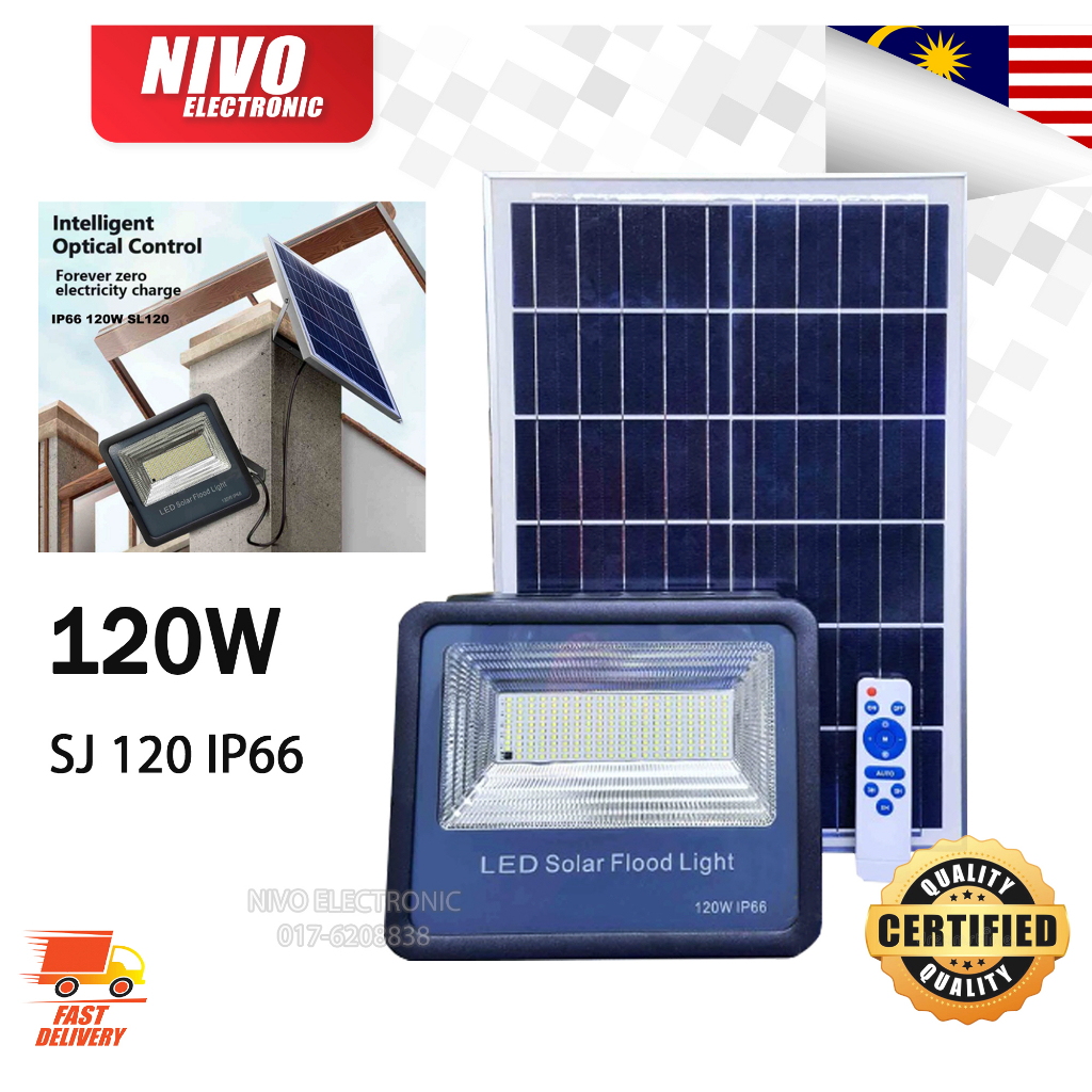 FONEMAX IP65 120W SOLAR FLOOD LIGHT SOLAR SPORT LIGHT SOLAR PANEL WITH LED LIGHT | Shopee Malaysia