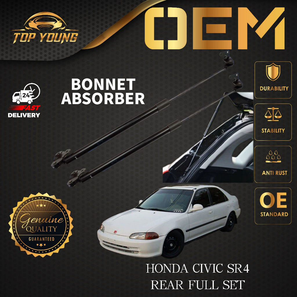 HONDA CIVIC SR4 REAR FULL SET BONNET ABSORBER QUALITY PRODUCT | Shopee ...