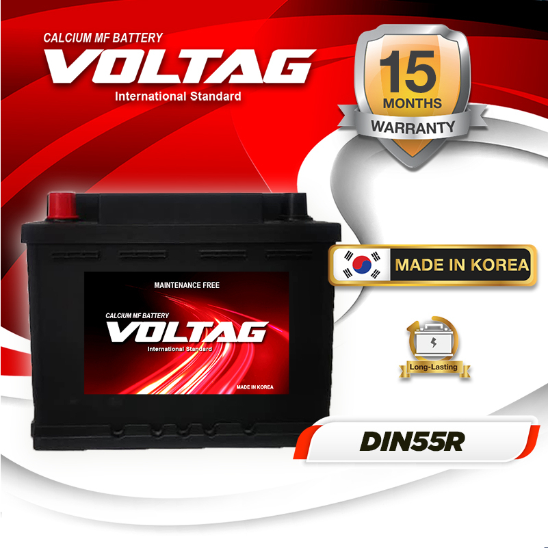 Voltag DIN55R 55565 Maintenance Free Car Battery for Proton Persona ...