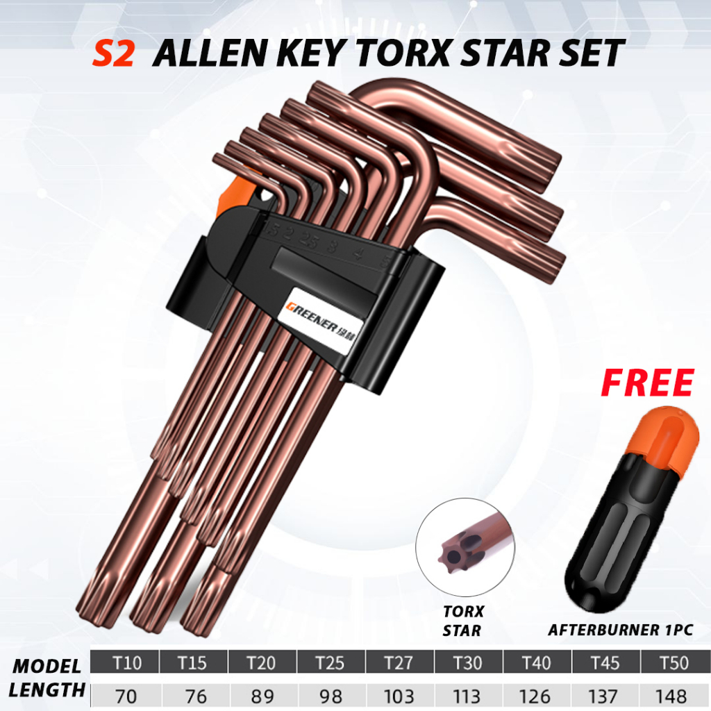 Allen Key Set Heavy Huty.Color Coded Ball Point Allen Key.(1.5mm～10mm ...