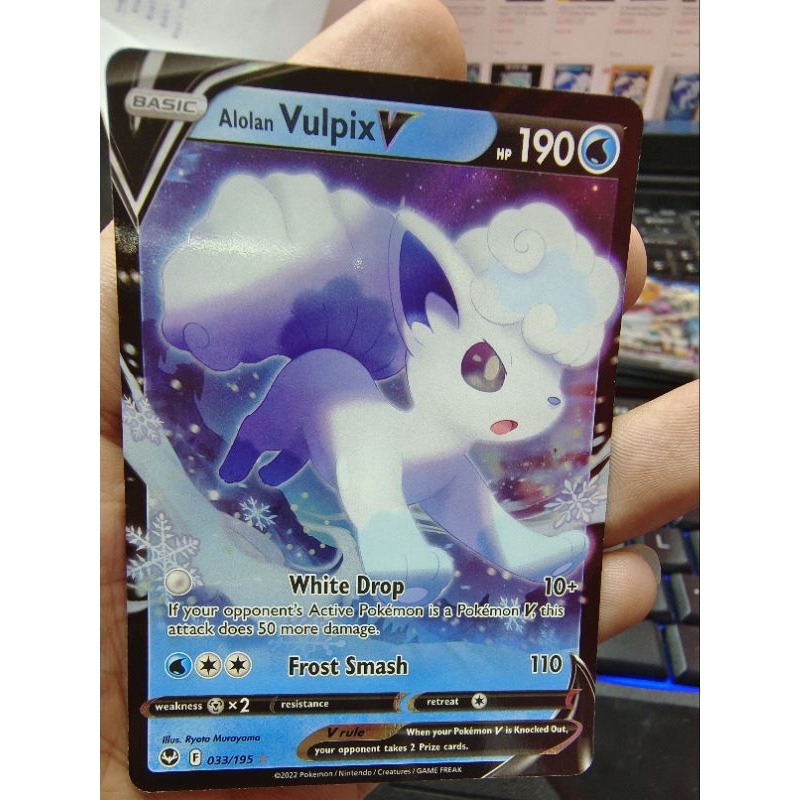 Water Type - Pokemon Card V - Alolan Vulpix V 033/195 | Shopee Malaysia