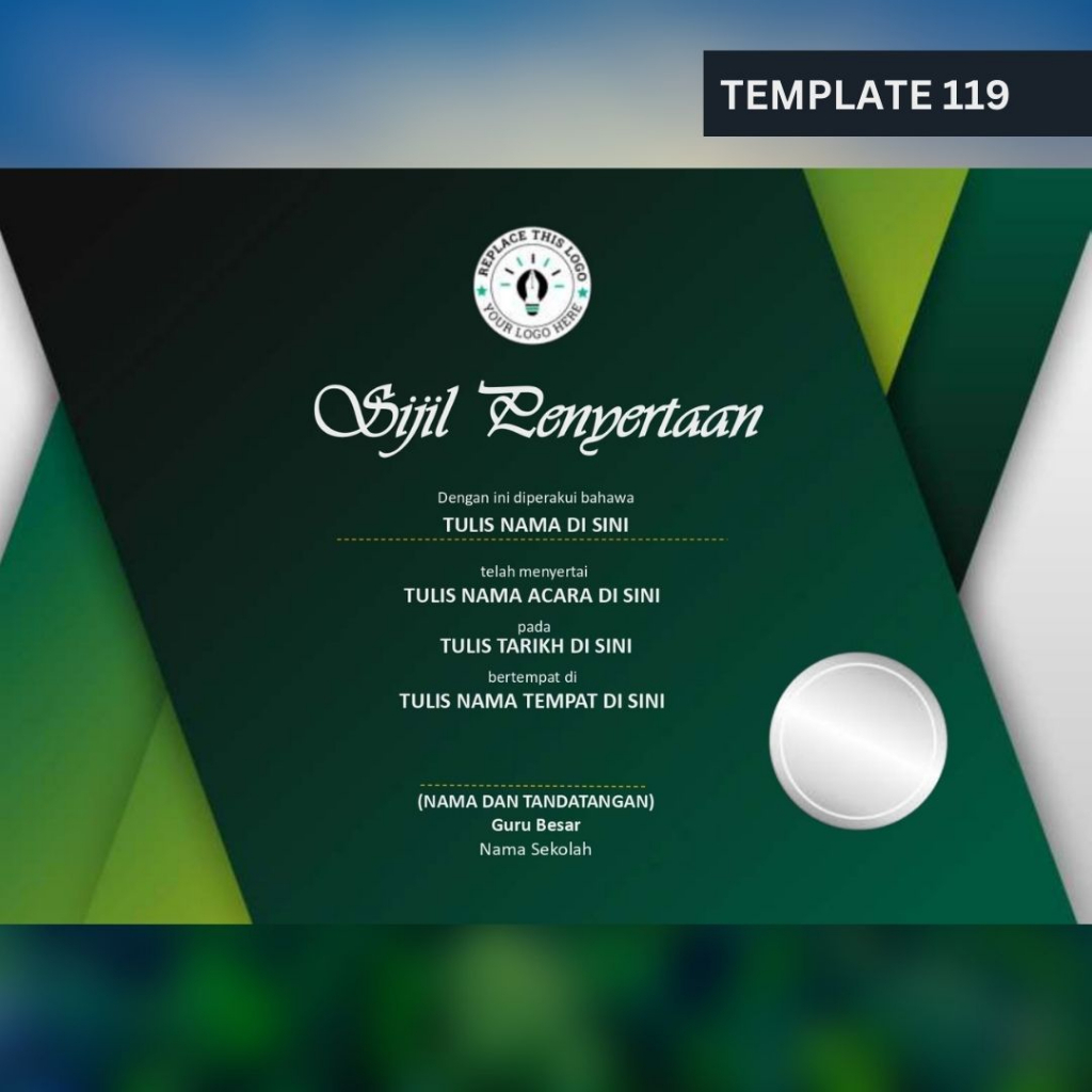 [Powerpoint] Template Sijil Certificate Template Editable Powerpoint ...