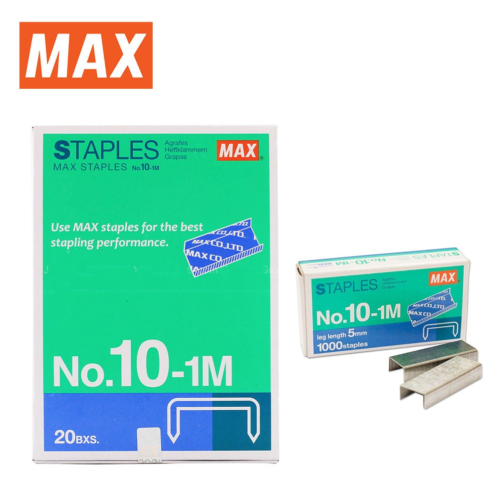 *Original* MAX No.10-1M Staples (Stapler Bullet) (20BOXES) | Shopee ...