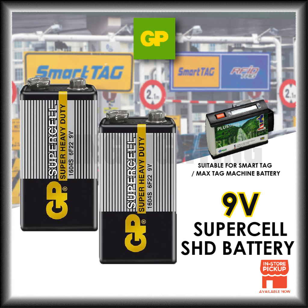 GP 9V Battery Supercell Heavy Duty Bateri Smart Tag Max Tag Walkie ...