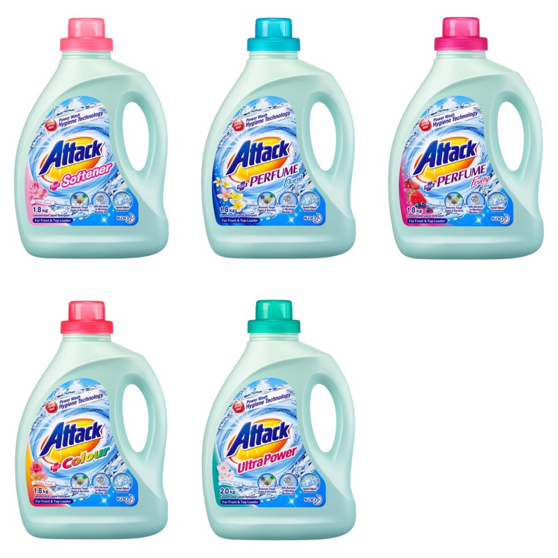 KAO ATTACK Liquid Detergent 1.8-2 kg ( Ultra Power / Colour / plus ...