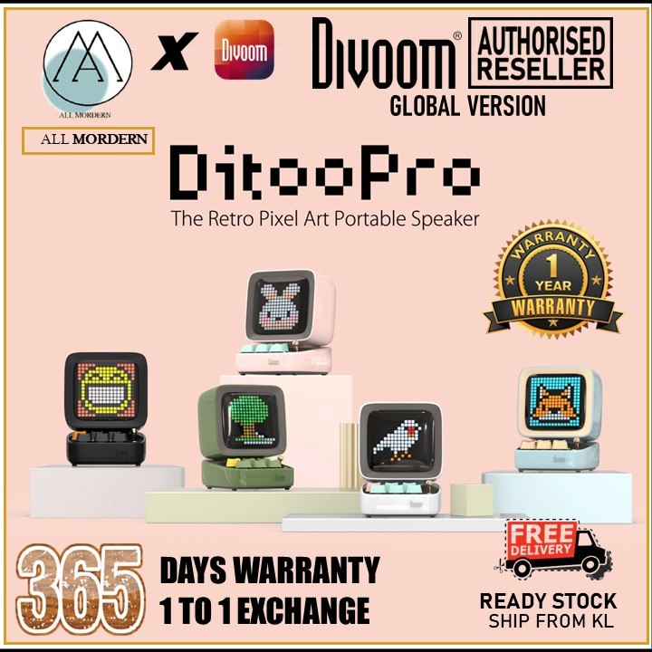 [AUTHENTIC] DIVOOM Ditoo Plus / PRO LED Portable Bluetooth Speaker RGB ...