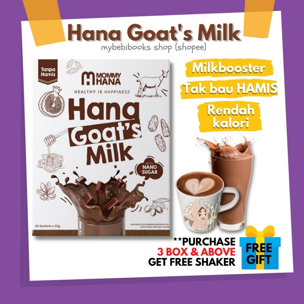 NEW PACKAGING Hana Chocolate Milk 500gm Susu Kambing Coklat Milkbooster ...