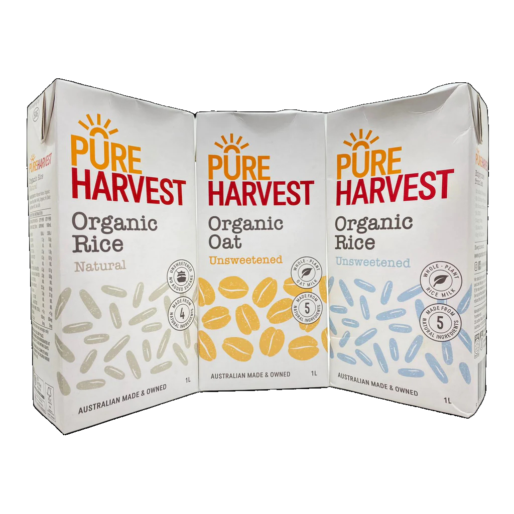 Pure Harvest Organic Rice Natural Unsweetened Dairy Free Milk 1 Liter ...