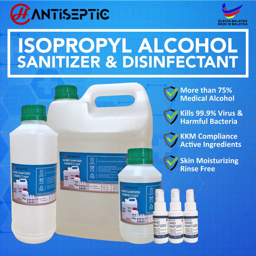 Isopropyl Alcohol IPA Hand Sanitizer 75% [500mL - 5L] Hand Sanitizer ...