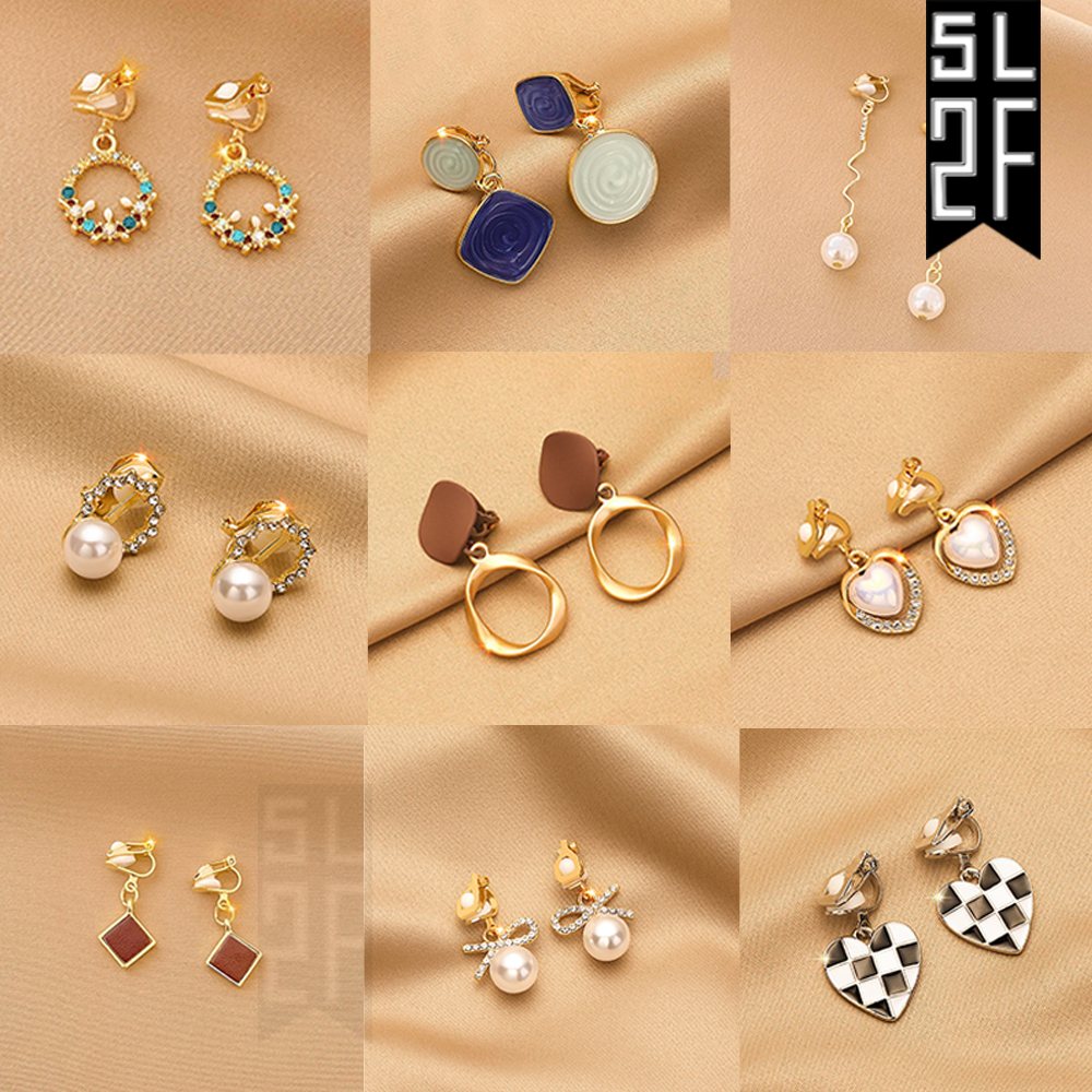 Ear Clip Hijab Style without Pierced Classic Korean Design Female Ear ...