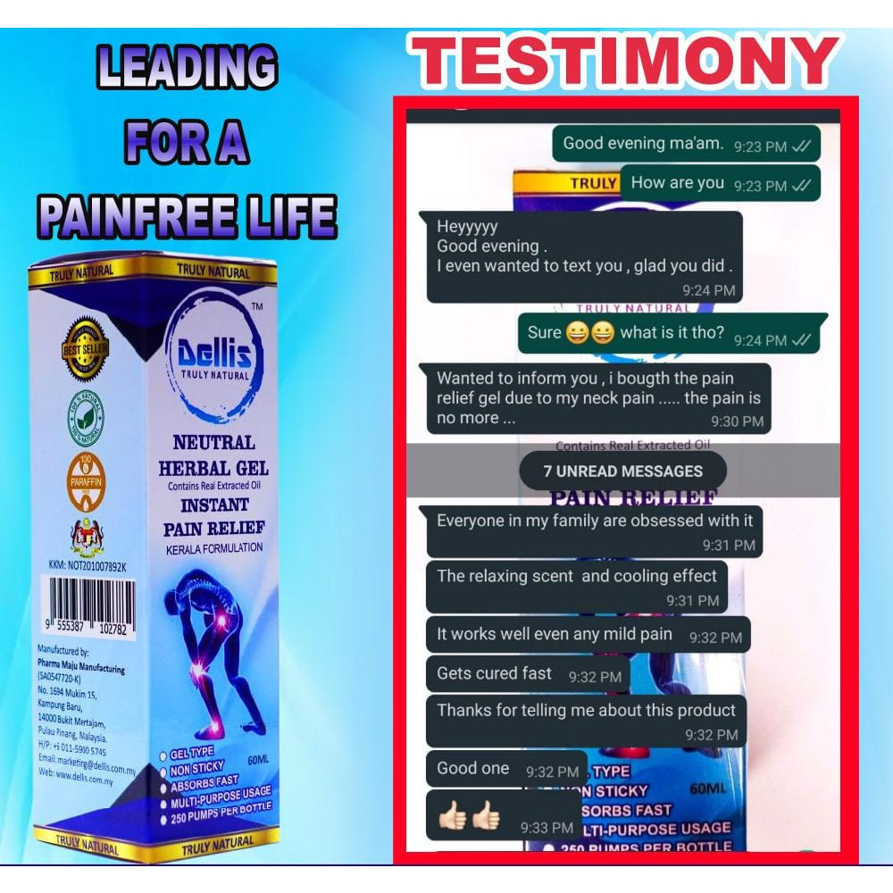 DELLIS NATURAL HERBAL GEL ( 100% natural instant pain relief) | Shopee ...