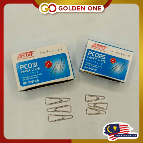 ASTAR Triangle Sliver Metal Paper Clips / Klip Kertas 25mm/31mm PC025 ...