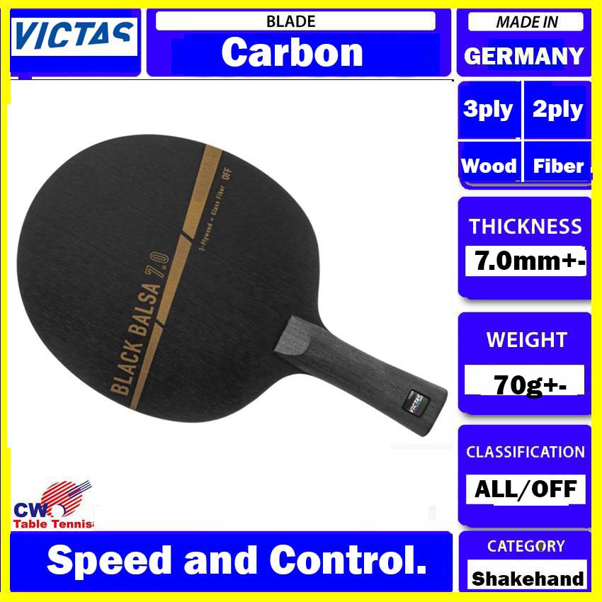 Victas - Black Balsa 7.0 (Formerly known as TSP Black Balsa 7.0) TABLE TENNIS BLADE PADDLE pING ...