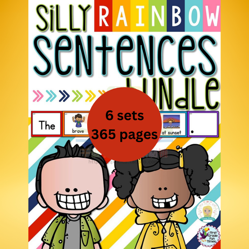 (PDF) kindergarten activity silly rainbow sentences mega bundle 6 sets ...