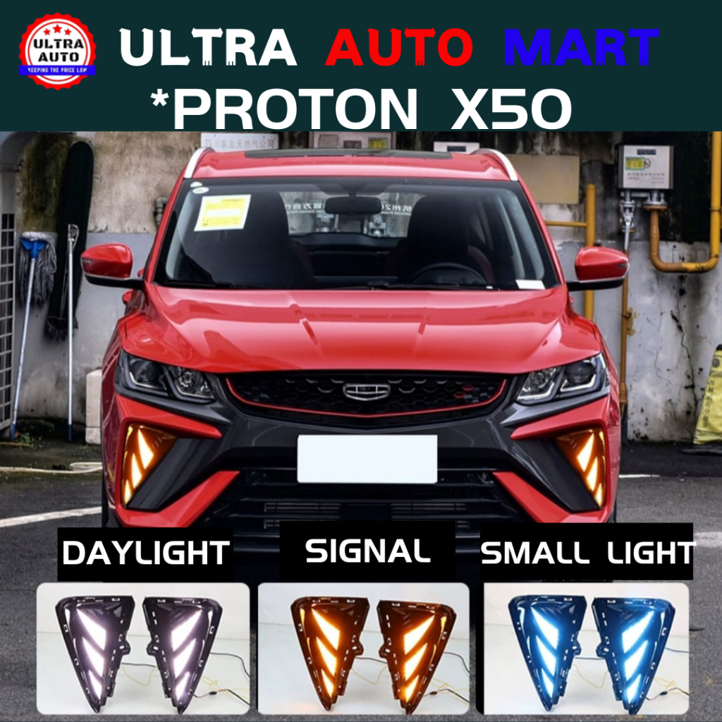 PROTON X50 GEELY FACELIFT BUMPER DAYLIGHT RUNNING LED FOGLAMP MUSTANG ...