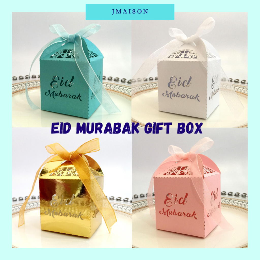 JMAISON 100Pcs Hari Raya Mini Gift Box Eid Murabak Candy Box Design ...