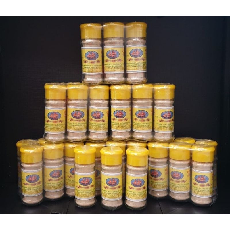 Sarawak Pepper 100% Premium Grade Fresh Packed in 30gm+/- Glass bottle ...