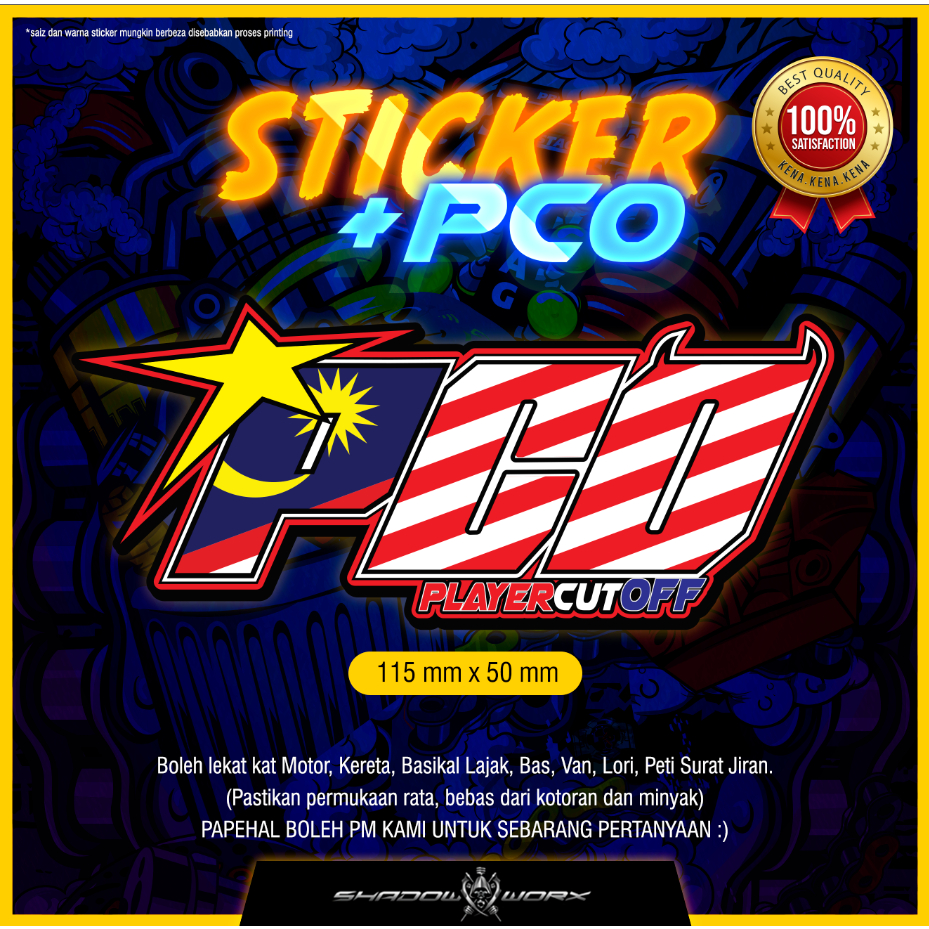 STICKER PCO PLAYER CUT OFF / GENG PCO | Shopee Malaysia