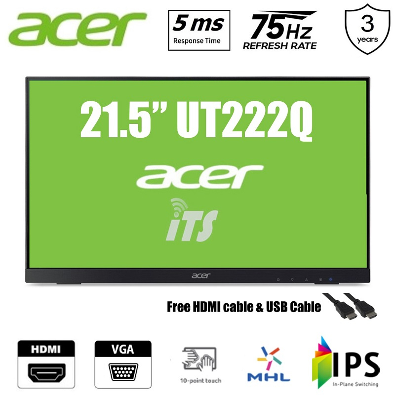 Acer 21.5" Touch Screen Full HD LED Monitor (UT220HQL - VA / UT220Q ...