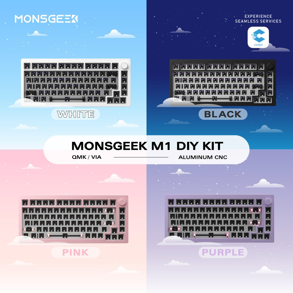 # MonsGeek M1 DIY Barebone Knob Keyboard Kit # [BLACK/WHITE/PINK/PURPLE ...