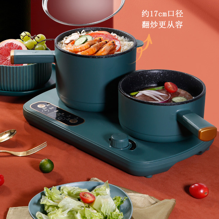 Double pot integrated electric cooking pot frying separation split type ...