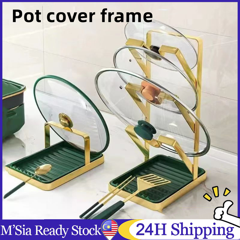 【Ready stock】Stainless steel Pot Cover chopboard Kitchen Storage Racks ...
