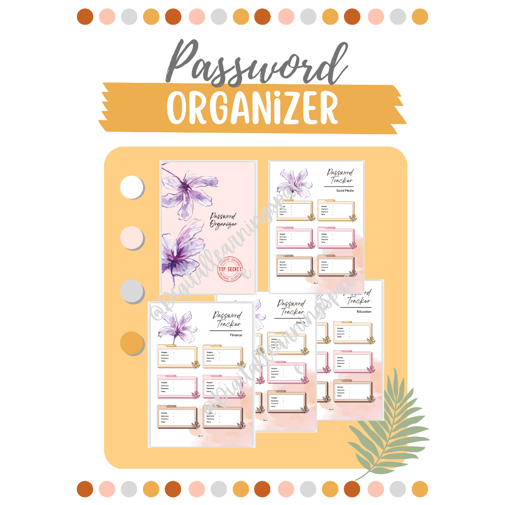 PASSWORD ORGANIZER DIGITAL DOWNLOAD PRINTABLE PDF | Shopee Malaysia
