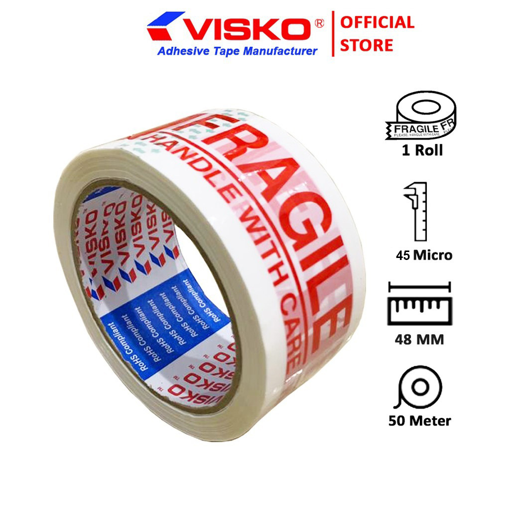 Visko Fragile Printed Opp Tape (48mm x 50m) | Shopee Malaysia