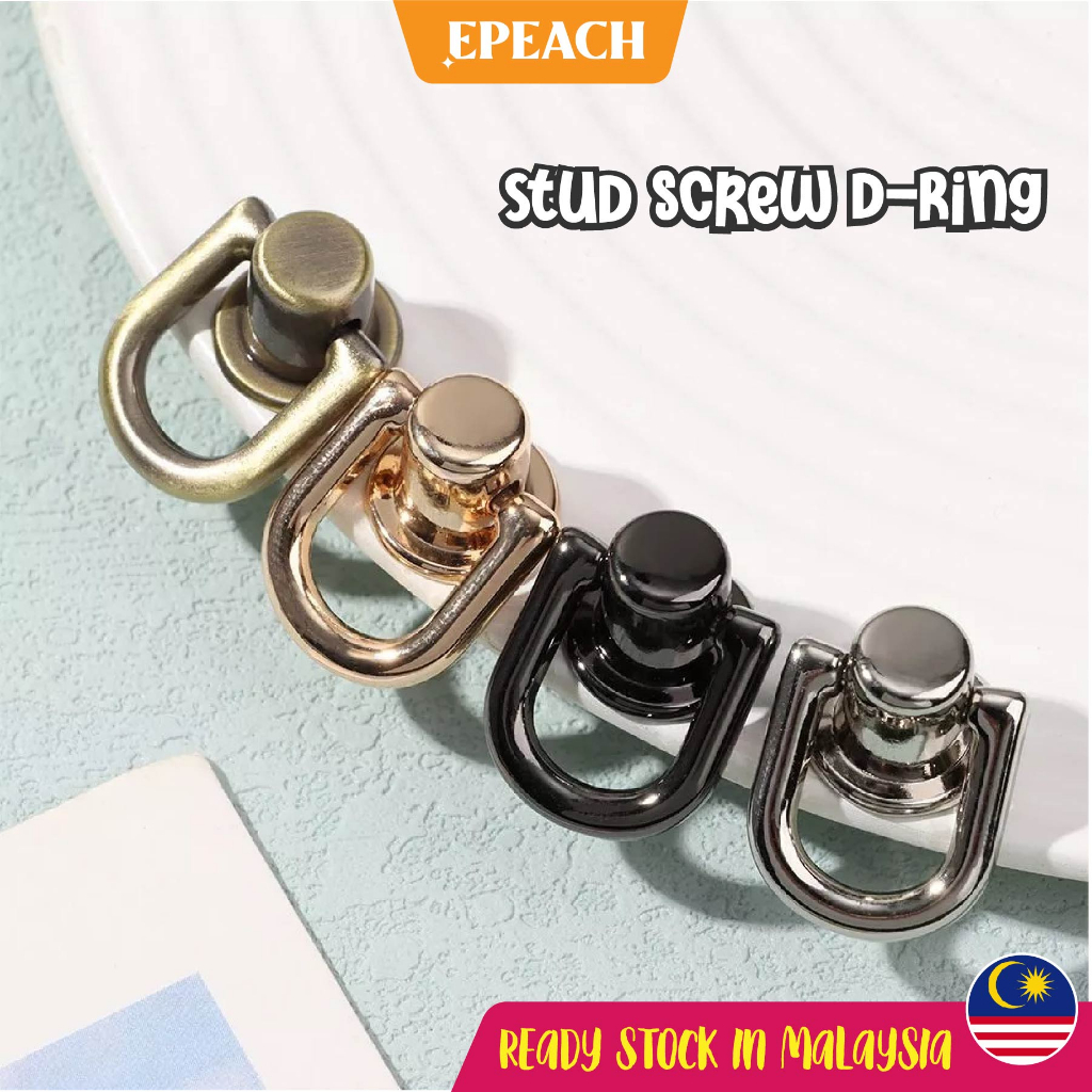 epeach Stud Screw 1pc D Ring Alloy Buckle | Chain Strap Connector Nail ...