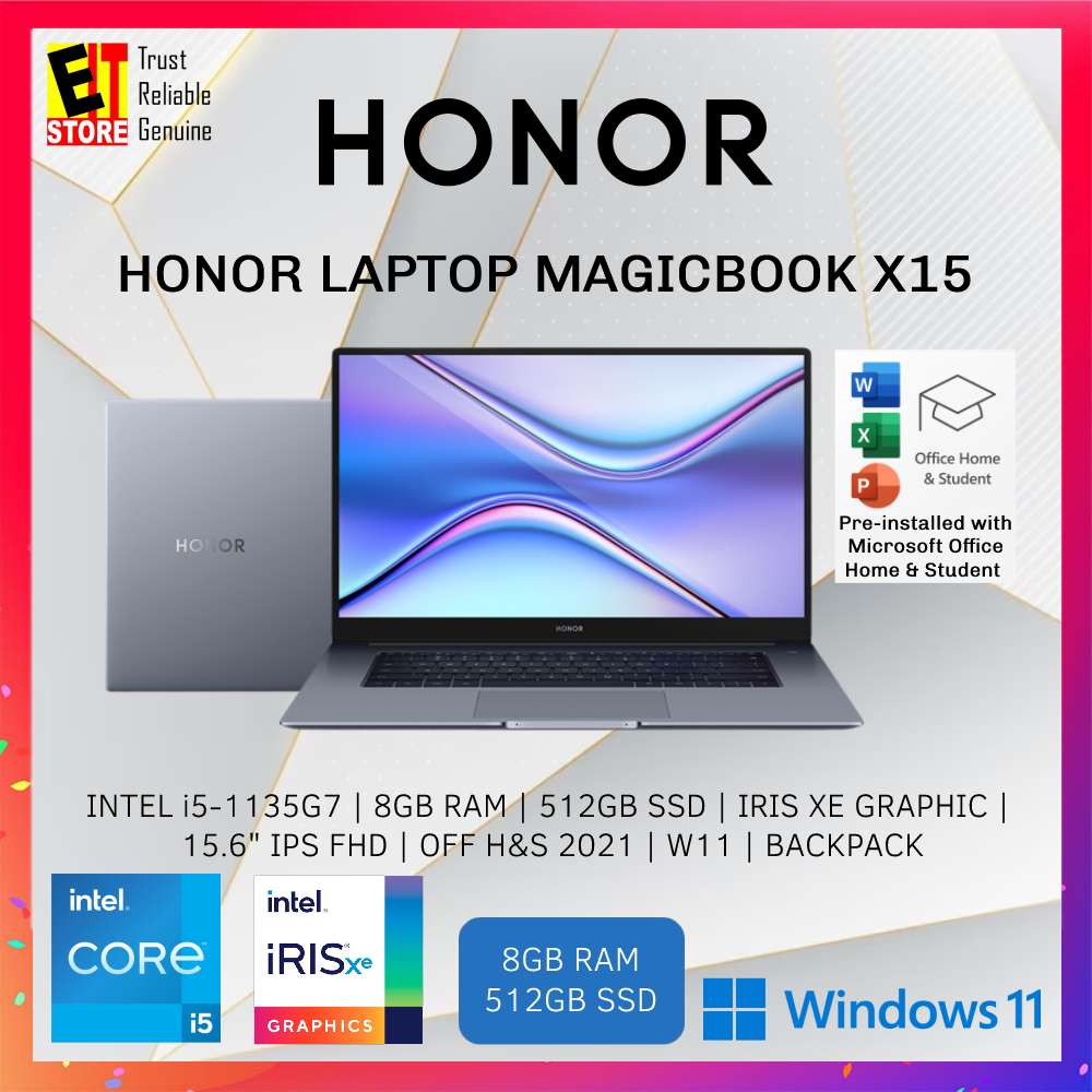 HONOR LAPTOP MAGICBOOK X15 (i5-1135G7 /8GBRAM /512GB SSD/IRIS XE ...