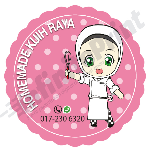 [READY STOCK] Kuih Raya Sticker Product - Label 3cm / 4cm / 5cm / 6cm ...