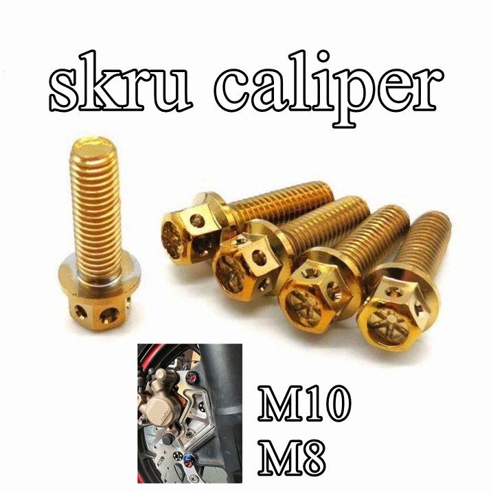 SCREW SKRU M8 M10 SPOKET SPOCKET HUB CALIPER FOOTREST KAKI ABSORBER M8 M10 SAIZ 12 SAIZ 14 ...