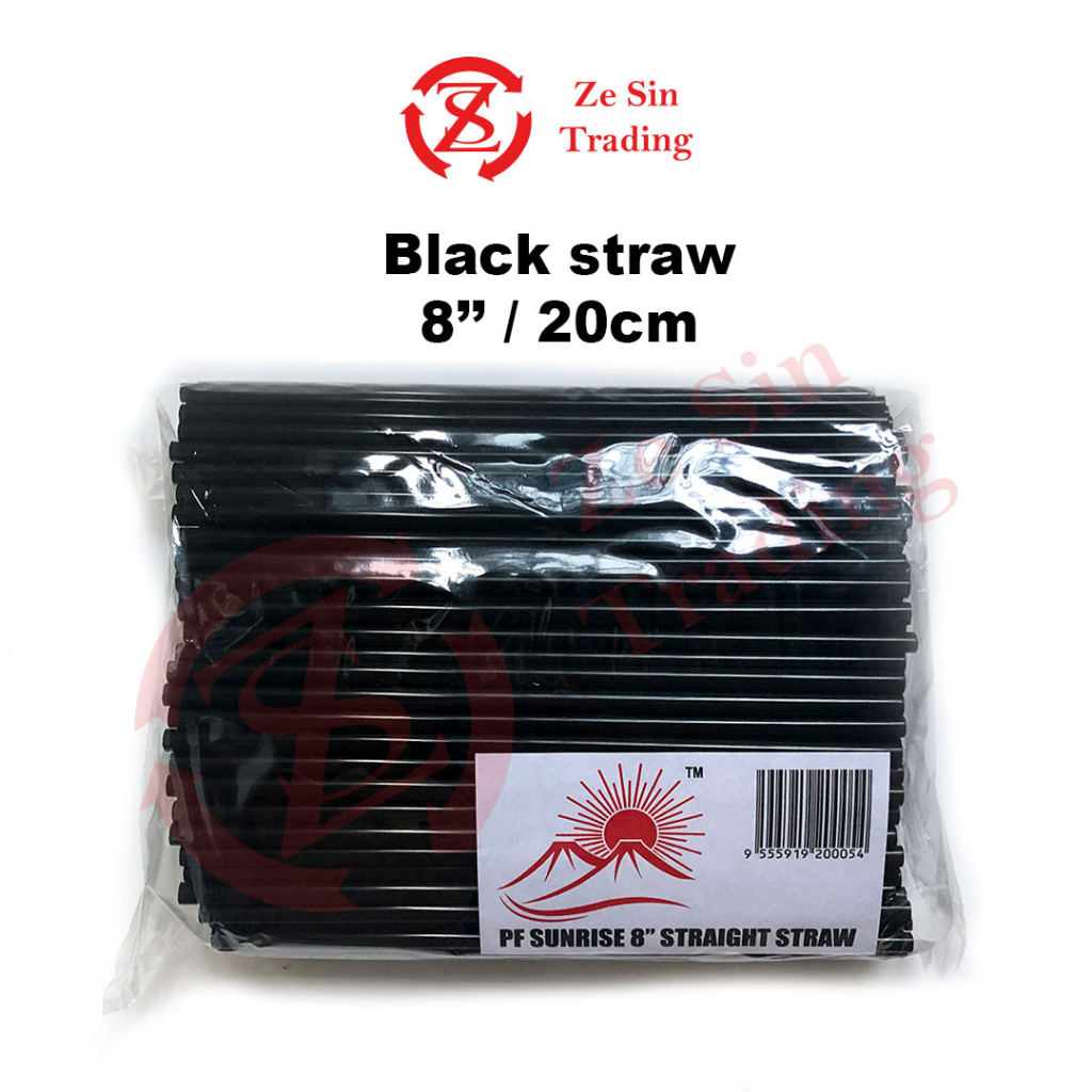 8'' Black Straight Straw / Drinking Straw / Plastic straw / Tapau Straw ...