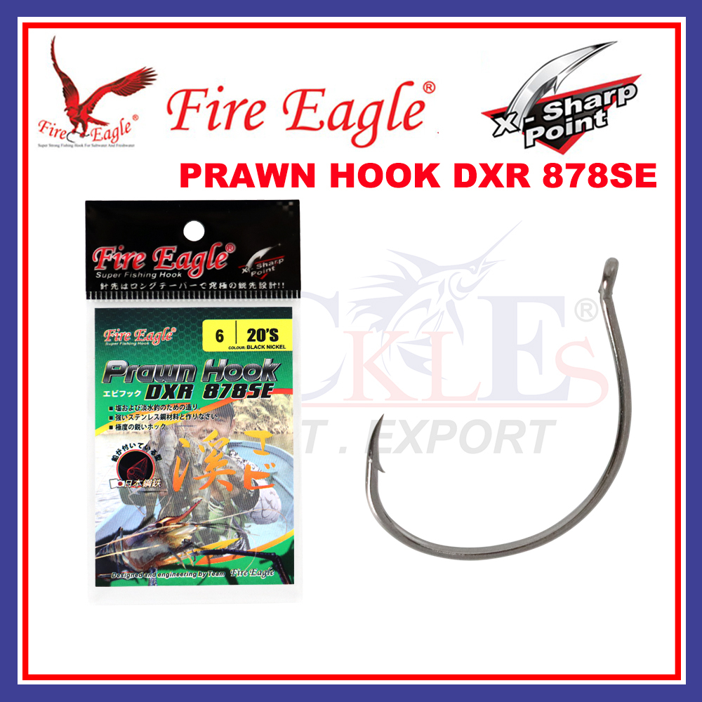 (Black nickel) Matakail Udang Fire Eagle Hook DXR 878SE Fishing Hook ...