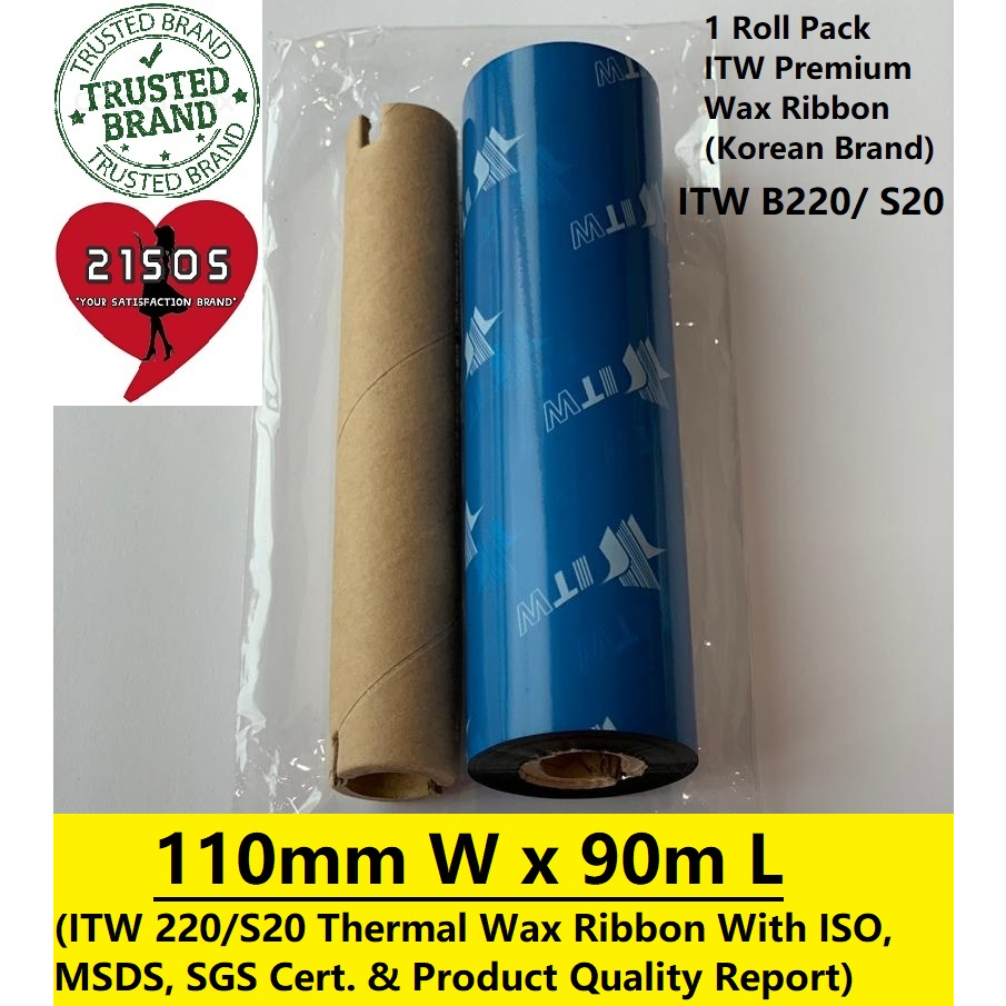 [ALL WAX] Premium ITW B220 S20 Wax Ribbon Combined Sizes Thermal ...