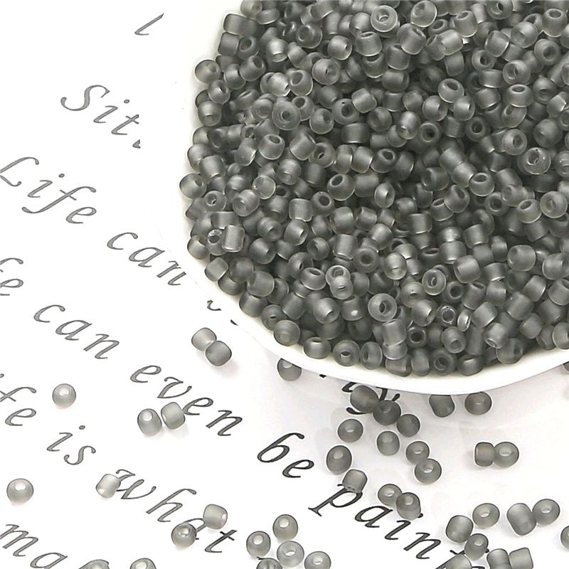 (Ready Stock) 700 pcs 3mm Frosted Light Grey Matte Beads Bead ...