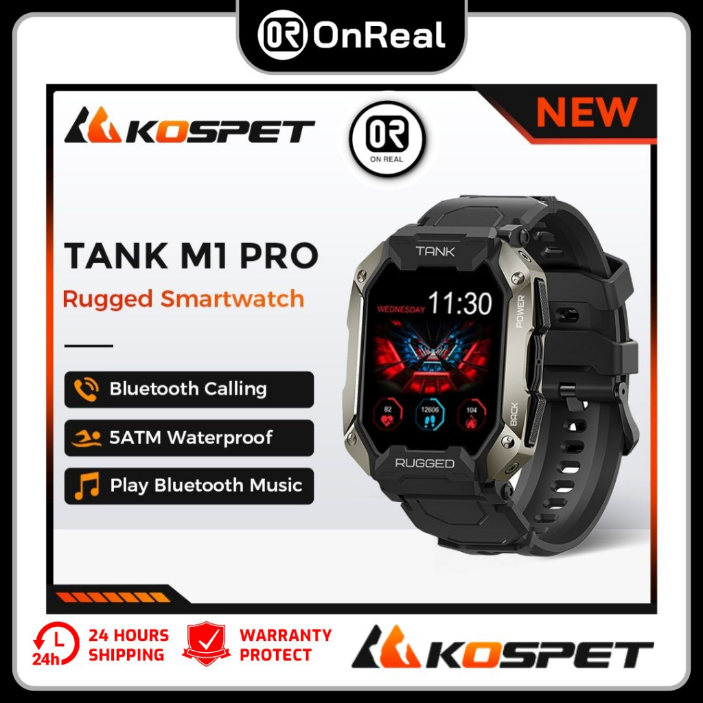 KOSPET TANK M1 PRO Smart Watch Men Rugged Outdoor Sport Fitness Tracker ...