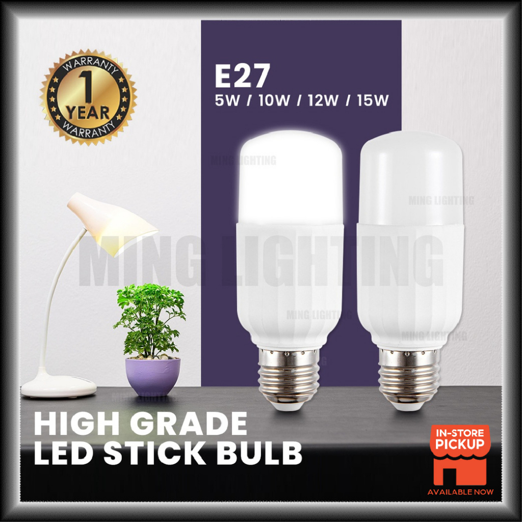 LED E27 Mentol Stick 5W 10W 12W 15W Bulb Lampu Energy Saving Table Lamp Down Light Meja Siling ...