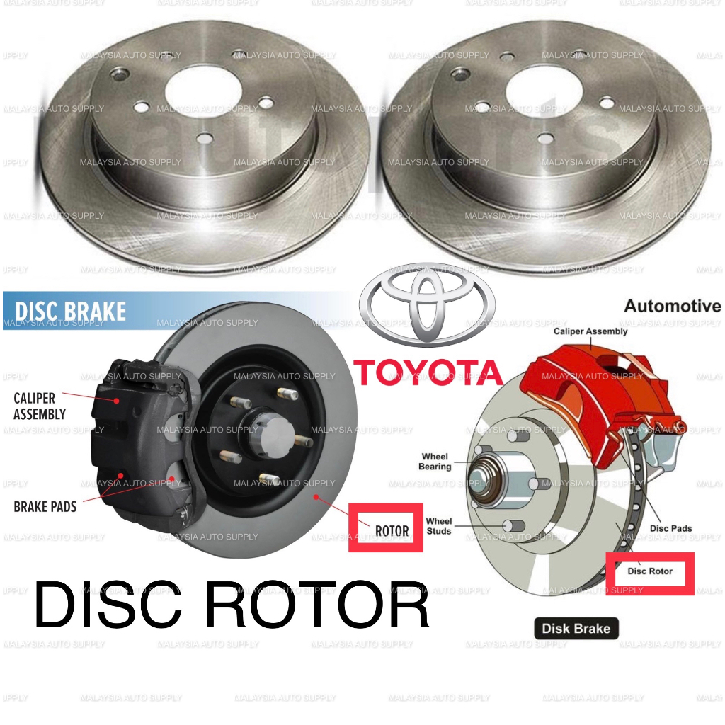 TOYOTA DISC ROTOR (NEW) ROTO SET(RIGHT+LEFT) 2PCS CAMRY HILUX VIOS ...