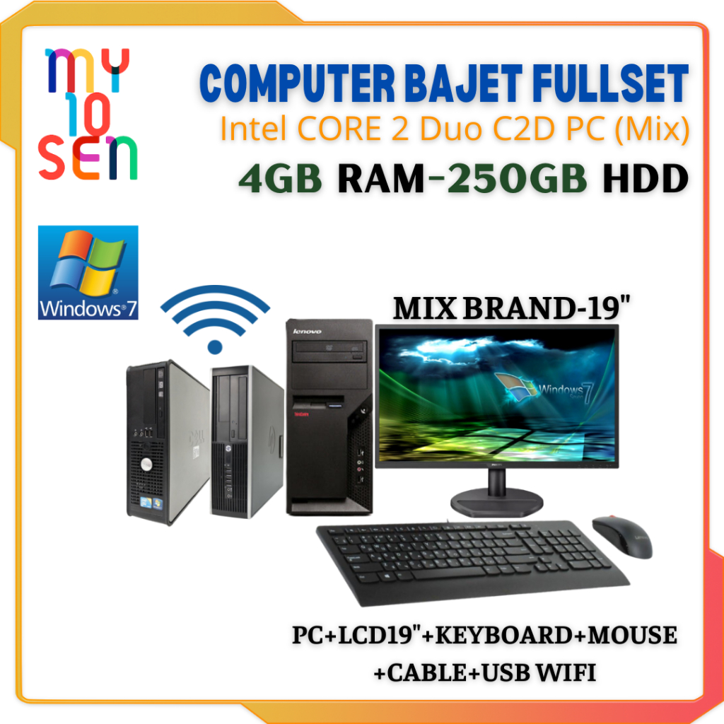 PC Fullset Mantap Murah Desktop Refurbished Mixed Brand i3 i5 i7 6th ...