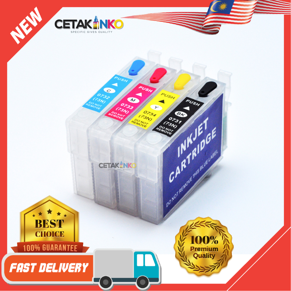 REFILLABLE INK CARTRIDGE 73N FOR EPSON C79 C90 C110 CX3900 CX5500 T10 ...