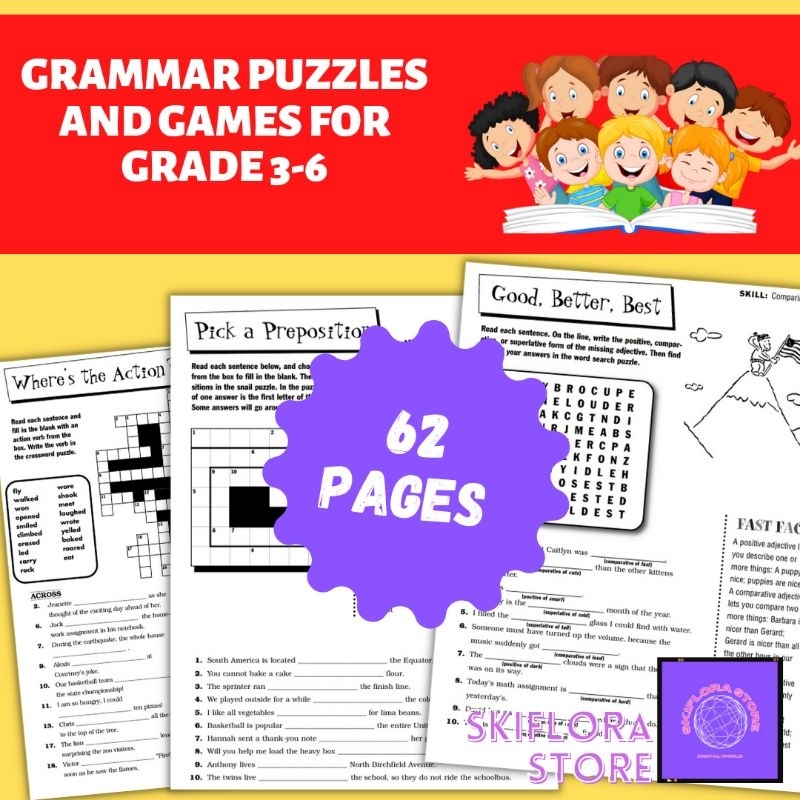 [SS193] English Grammar Games and Puzzles for Primary Students Grade 3 ...
