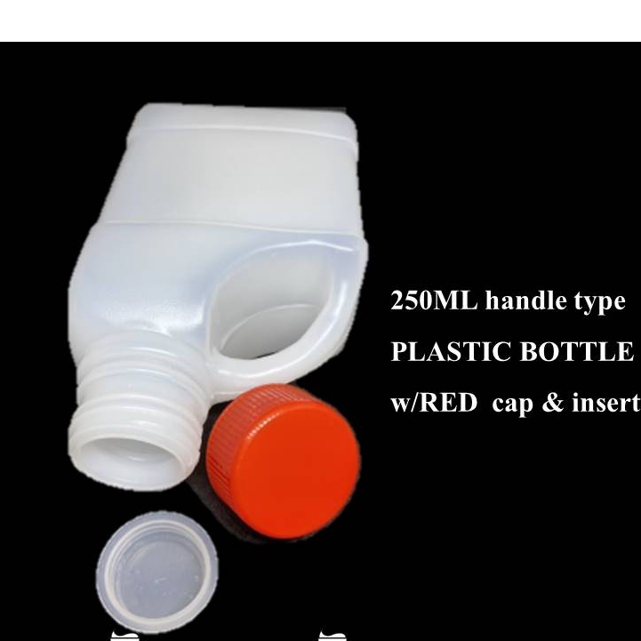 ready stock 250ML PLASTIC BOTTLE W/RED CAP&INSERT-HANDLE TYPE/SAMPLING ...