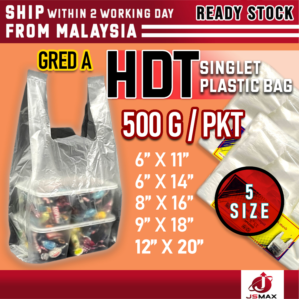 HDT Plastic Singlet Bag White Semi Transparet/Singlet Plastic Bag ...