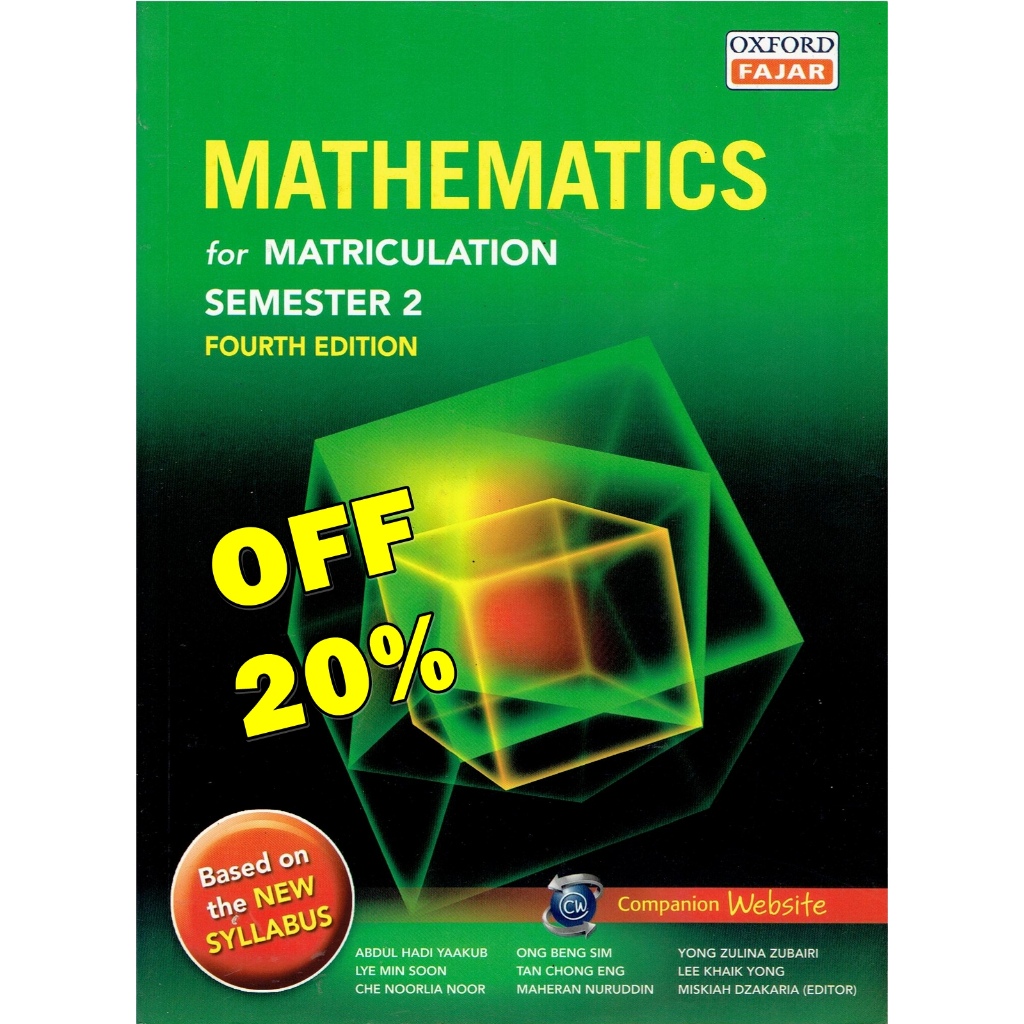 MATHEMATICS FOR MATRICULATION SEMESTER 2 4TH EDITION | Shopee Malaysia